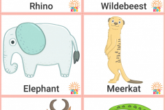 Printable Flashcards for Kids – African Savanna Animals | Amax Kids