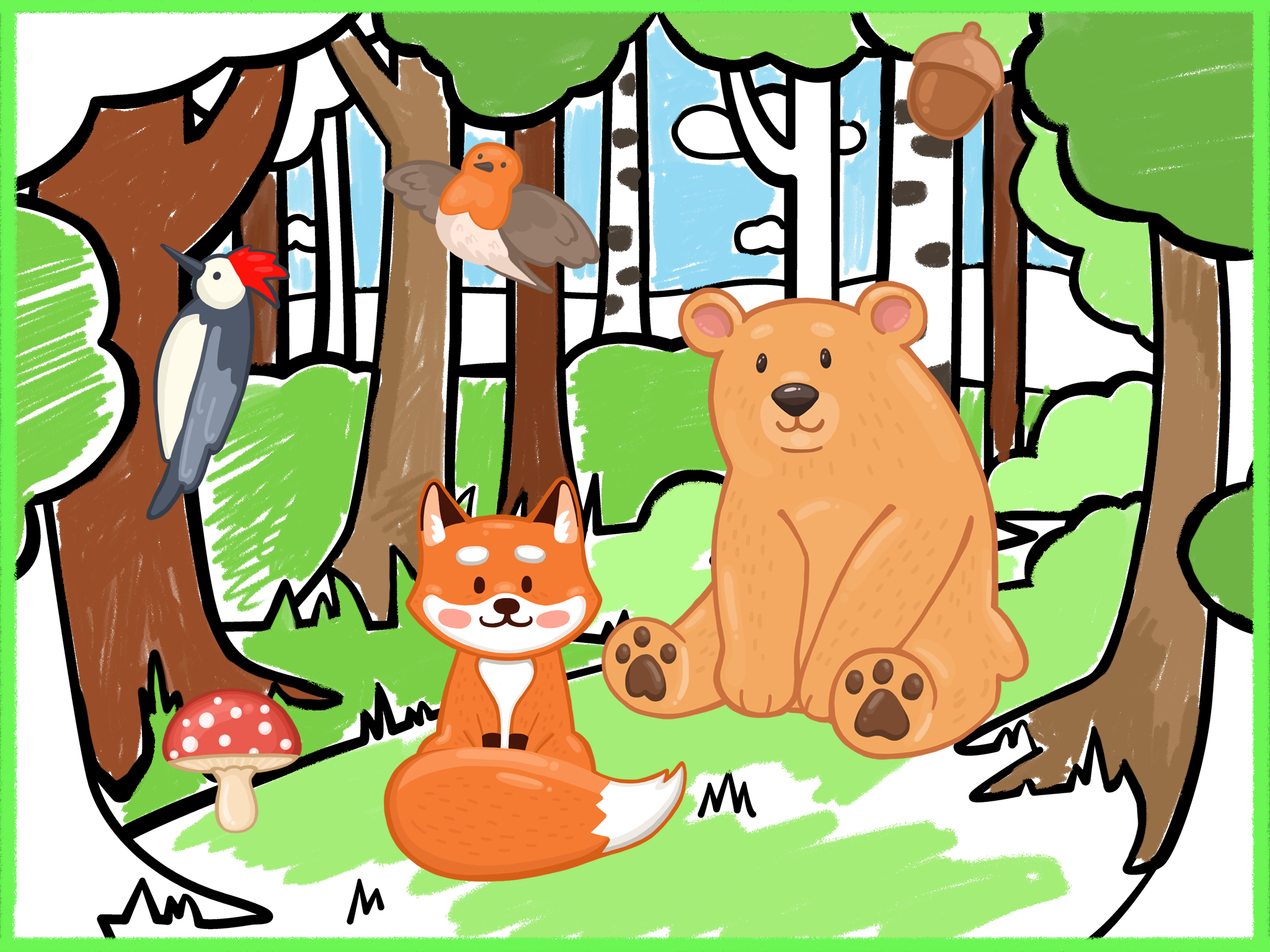 Cut out card with forest animals | Amax Kids