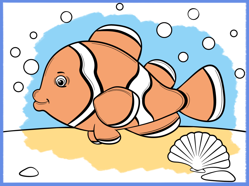 Printable coloring pages for kids – Sea creatures | Amax Kids