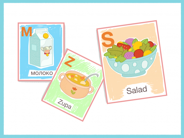 Printable flashcards for kids – Food | Amax Kids