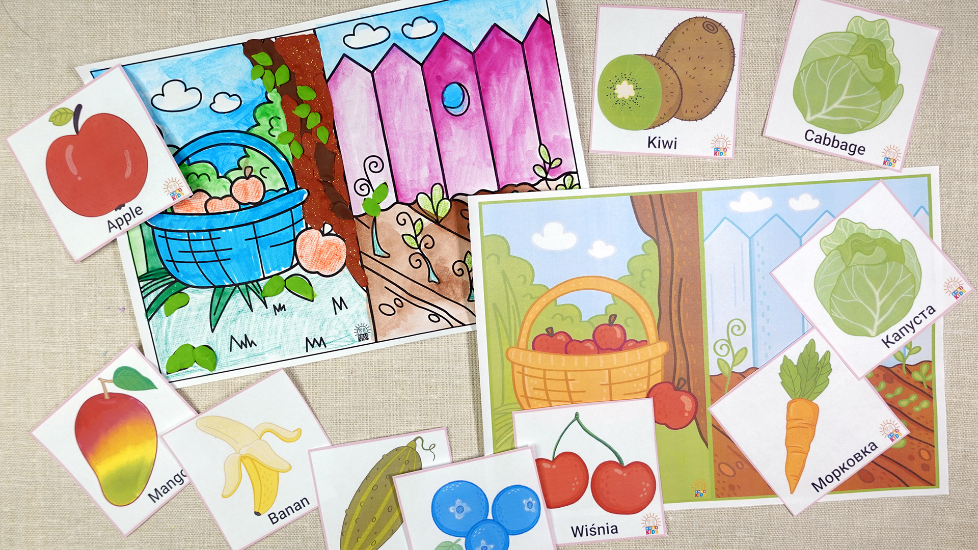 Printable Flashcards for Kids – Fruits and Vegetables | Amax Kids