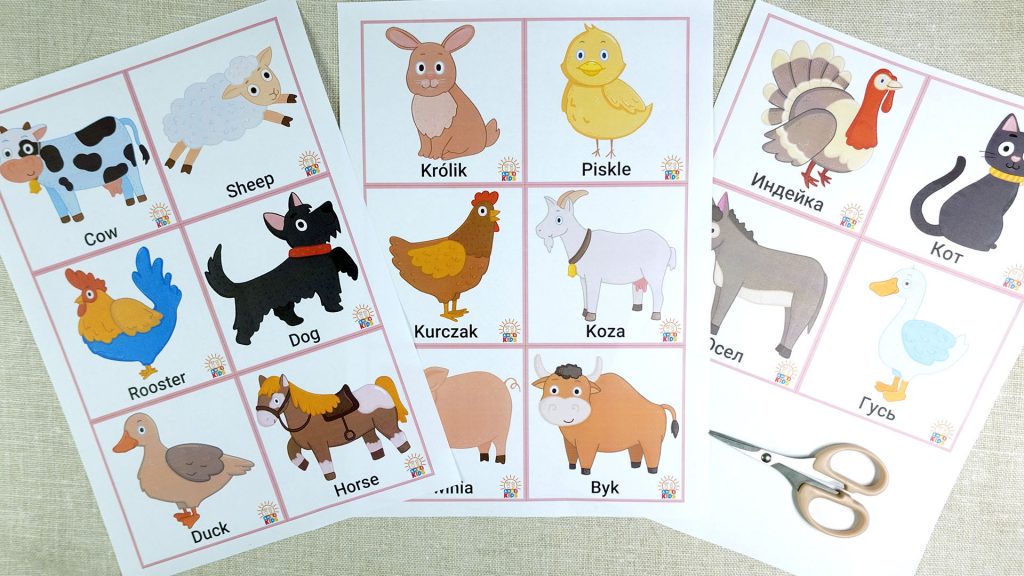 Printable Flashcards for Kids – Farm Animals | Amax Kids